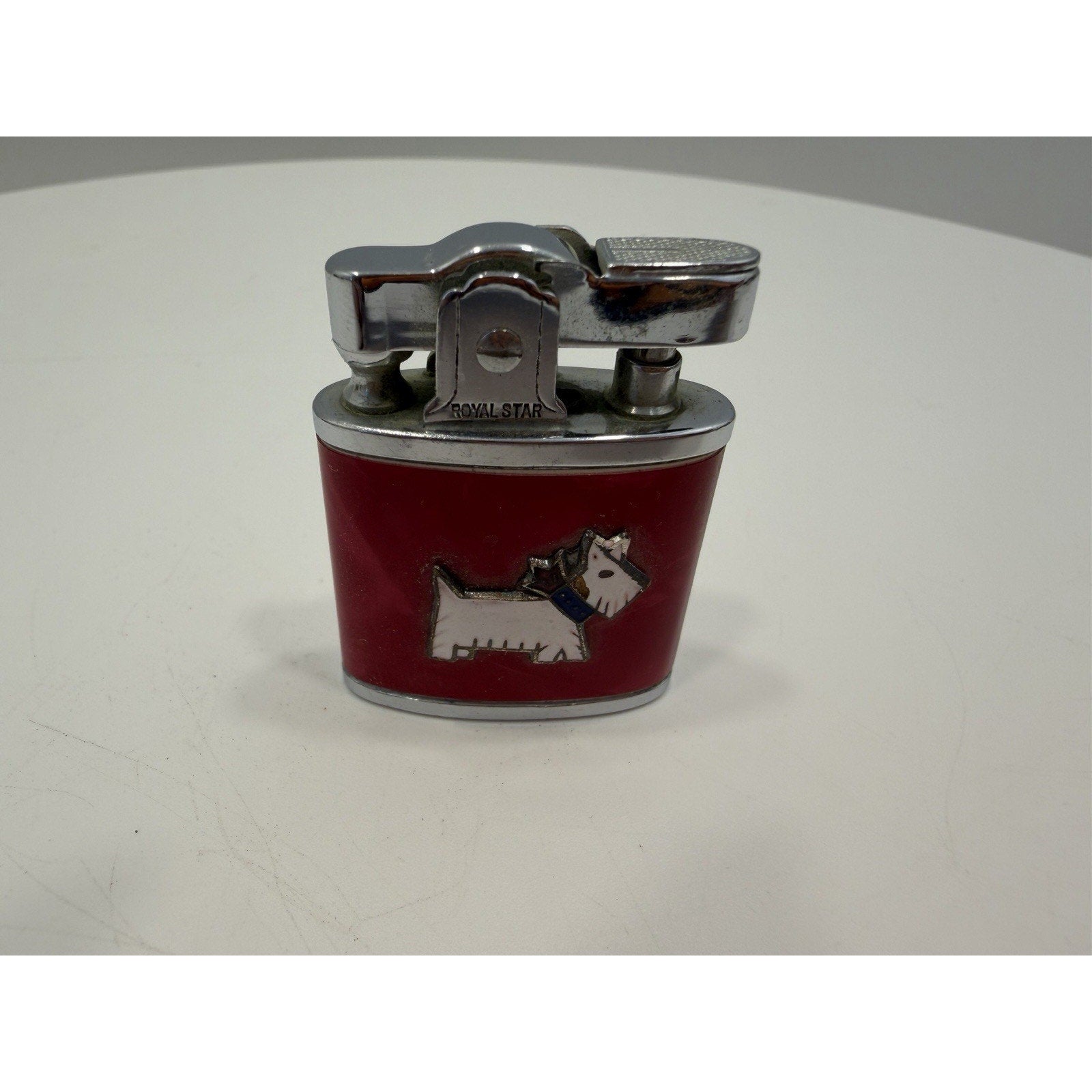 VINTAGE *NEW* 1956 Royal Star Japanese Super Lighter Red with White Sc ...